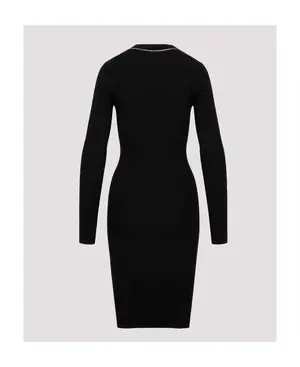 Bottega Veneta Chain Embellished Ribbed Knit Dress