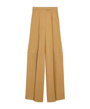 Max Mara Avoriaz Wide-leg Pleated Trousers - Honey-colored