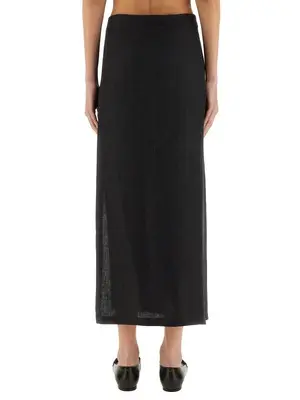 ALYSI Side-slit Midi Skirt