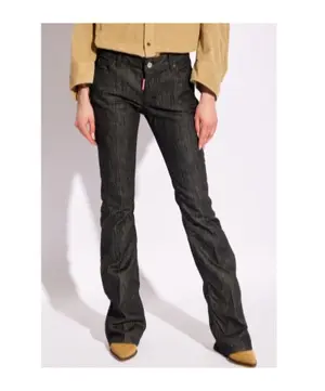 Dsquared2 Logo Patch Flared Jeans - Black