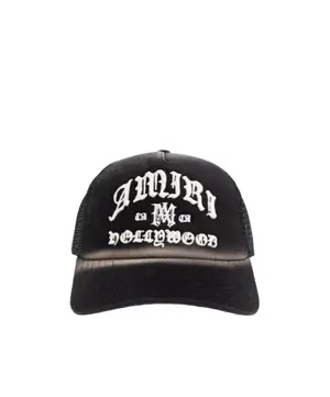 Amiri Hollywood Logo Trucker Hat - Black