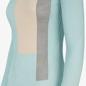Fendi Color Blocked Ribbed Knit Top