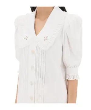 Alessandra Rich Embroidered Floral Blouse