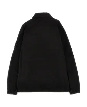 Stone Island Cotton Zip-up Shirt - Black