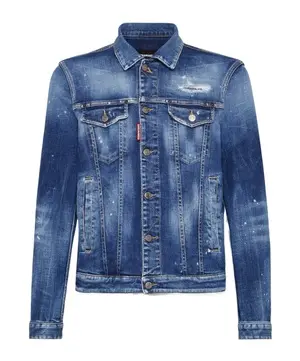 Dsquared2 Distressed Denim Jacket - Blue