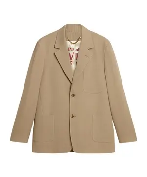 GOLDEN GOOSE Single Breasted Striped Blazer - Beige