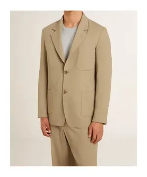 GOLDEN GOOSE Single Breasted Striped Blazer - Beige
