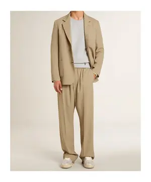 GOLDEN GOOSE Single Breasted Striped Blazer - Beige