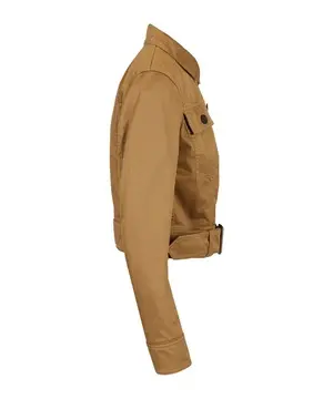 Saint Laurent Belted Cropped Jacket - Beige