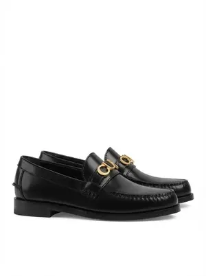 Gucci Logo Plaque Slip-on Loafers - Black