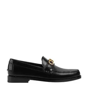 Gucci Logo Plaque Slip-on Loafers - Black