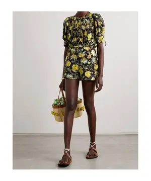 Ulla Johnson High-waisted Floral Print Shorts