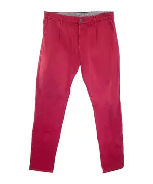 Emporio Armani Logo Decal Tapered Fit Chinos - Red