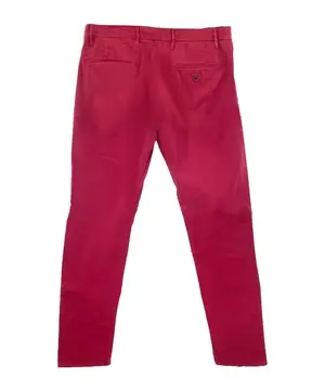 Emporio Armani Logo Decal Tapered Fit Chinos - Red