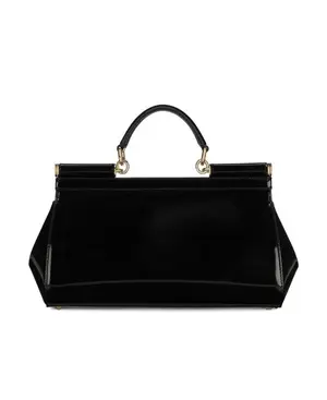 Dolce & Gabbana Logo Plaque Medium Sicily Bag - Black