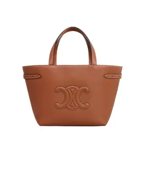 Celine Mini Cabas Anais Grained Calfskin Leather Bag - Tan