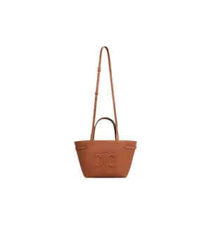 Celine Mini Cabas Anais Grained Calfskin Leather Bag - Tan