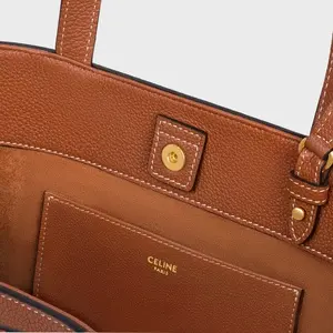 Celine Mini Cabas Anais Grained Calfskin Leather Bag - Tan