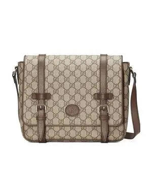 Gucci Gg Supreme Messenger Bag - Brown