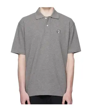 Maison Kitsuné Lapel Short Sleeve Polo Shirt - Gray