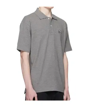 Maison Kitsuné Lapel Short Sleeve Polo Shirt - Gray