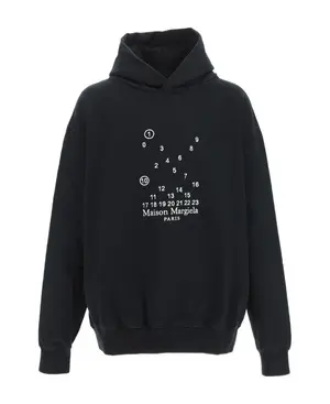 MAISON MARGIELA Logo Hooded Sweatshirt - Black