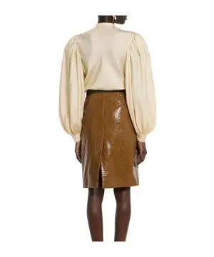 Gucci Ruffle Trim Silk Shirt