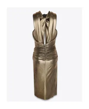 Saint Laurent Sleeveless Cut-out Midi Dress