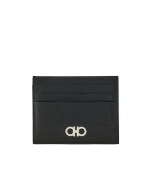 FERRAGAMO Gancini Credit Card Holder - Black