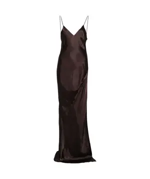 Vetements Spaghetti Strap V-neck Side Slit Dress