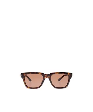 Alexander McQueen T-bar Icon Tortoiseshell Square Frame Sunglasses - Brown