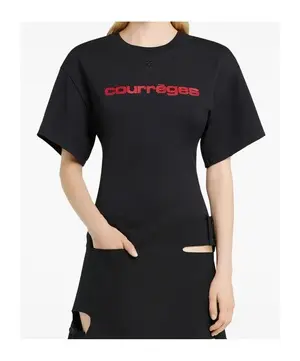 COURREGES Courrèges Logo Printed Crewneck T-shirt
