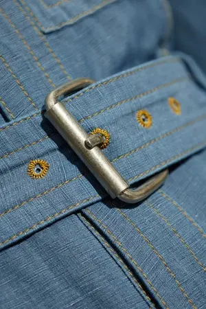 Bottega Veneta Flared Denim Shirt Dress