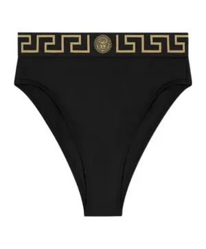 Versace Greca Border High-waist Bikini Briefs - Black