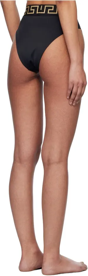 Versace Greca Border High-waist Bikini Briefs - Black