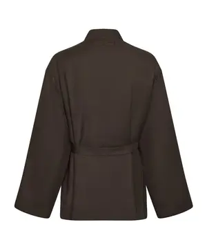 Zegna Long Sleeve Belted Jacket - Brown