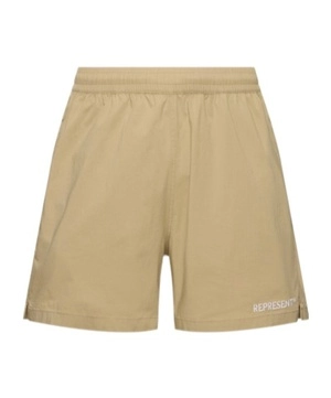 REPRESENT Logo Embroidered Relaxed Fit Shorts - Nude