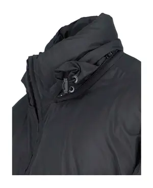 Balenciaga Logo Printed Padded Jacket - Black