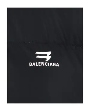 Balenciaga Logo Printed Padded Jacket - Black