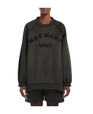 Max Mara Embroidered Logo Raglan Sleeve Sweater
