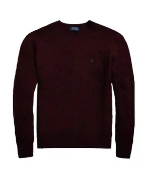 Polo Ralph Lauren Pony Embroidered Cable-knit Jumper - Brown