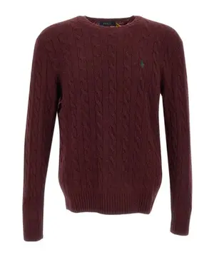 Polo Ralph Lauren Pony Embroidered Cable-knit Jumper - Brown