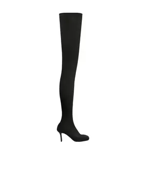 COURREGES Courrèges Over-the-knee Mesh Boots - Black