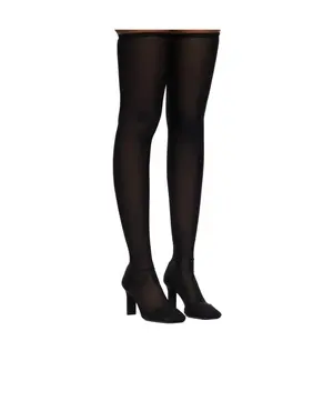 COURREGES Courrèges Over-the-knee Mesh Boots - Black