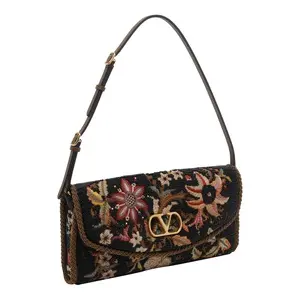 Valentino Garavani Beaded Shoulder Bag - Black