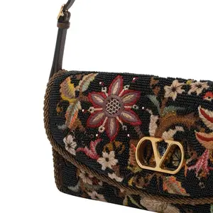 Valentino Garavani Beaded Shoulder Bag - Black