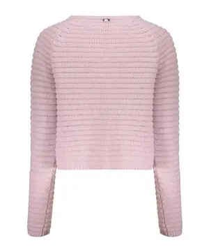 Herno Cropped Ribbed Knitted Sweater