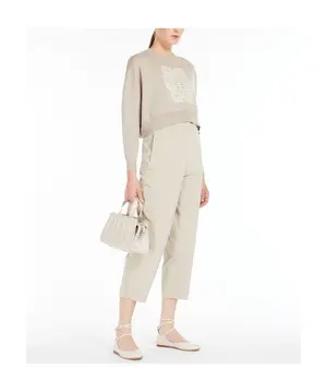 Max Mara Logo Intarsia Crewneck Jumper - Nude