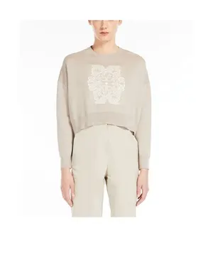 Max Mara Logo Intarsia Crewneck Jumper - Nude