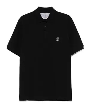 Brunello Cucinelli Collared Short-sleeve Polo Shirt - Black